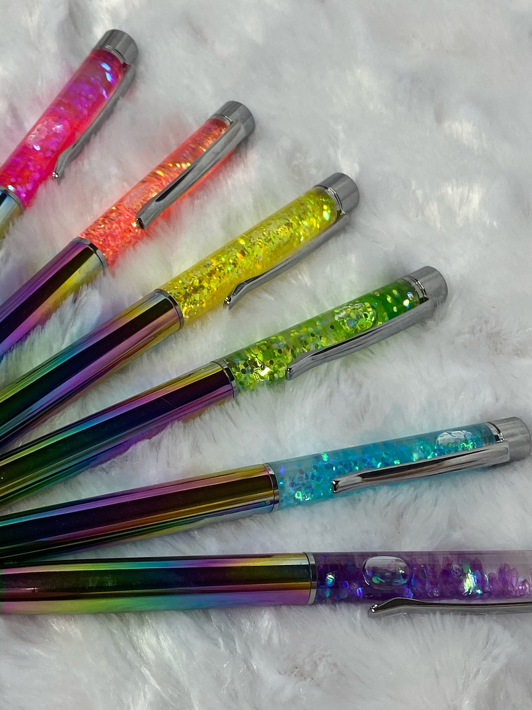 Floating Glitter Pens, Glitter Pens, Gifts for Her, Rainbow Set - Etsy