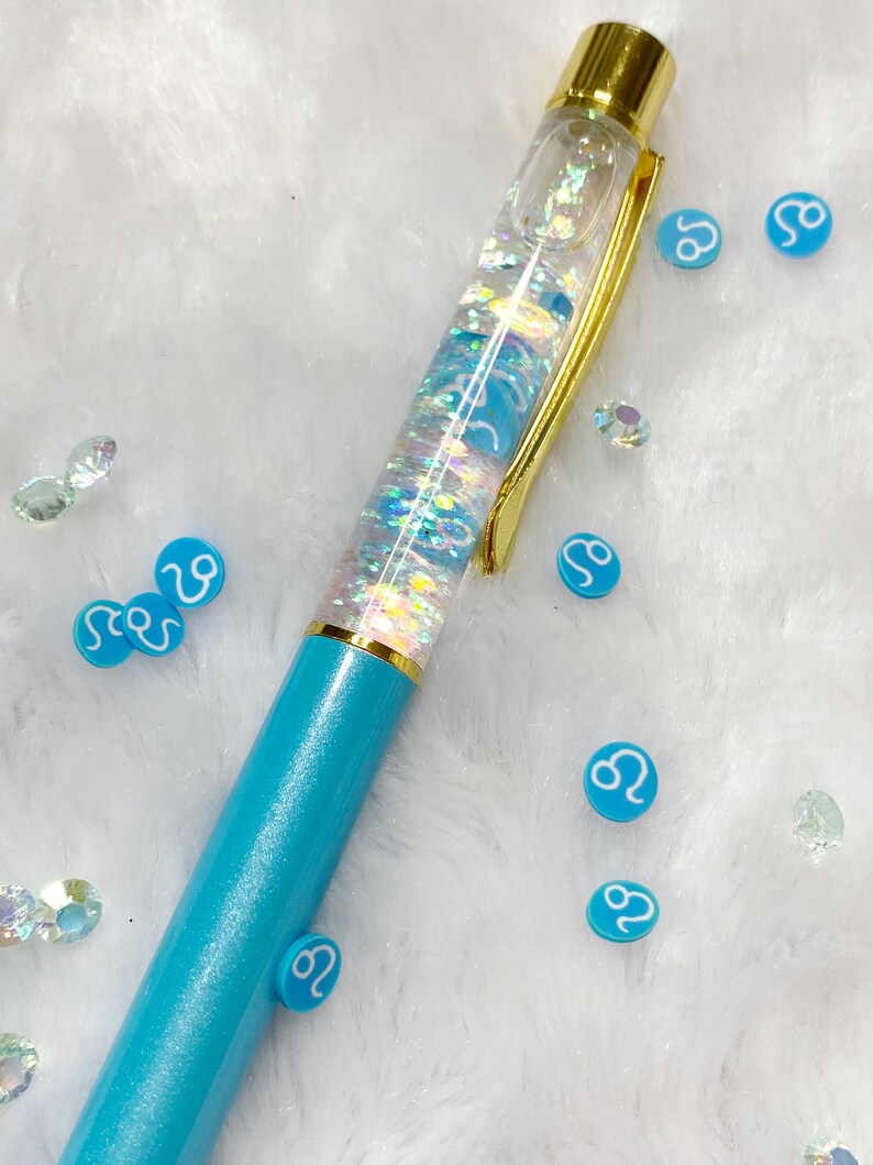 Leo Zodiac Pen Floating Glitter Pens Admin Gifts Gifts for - Etsy