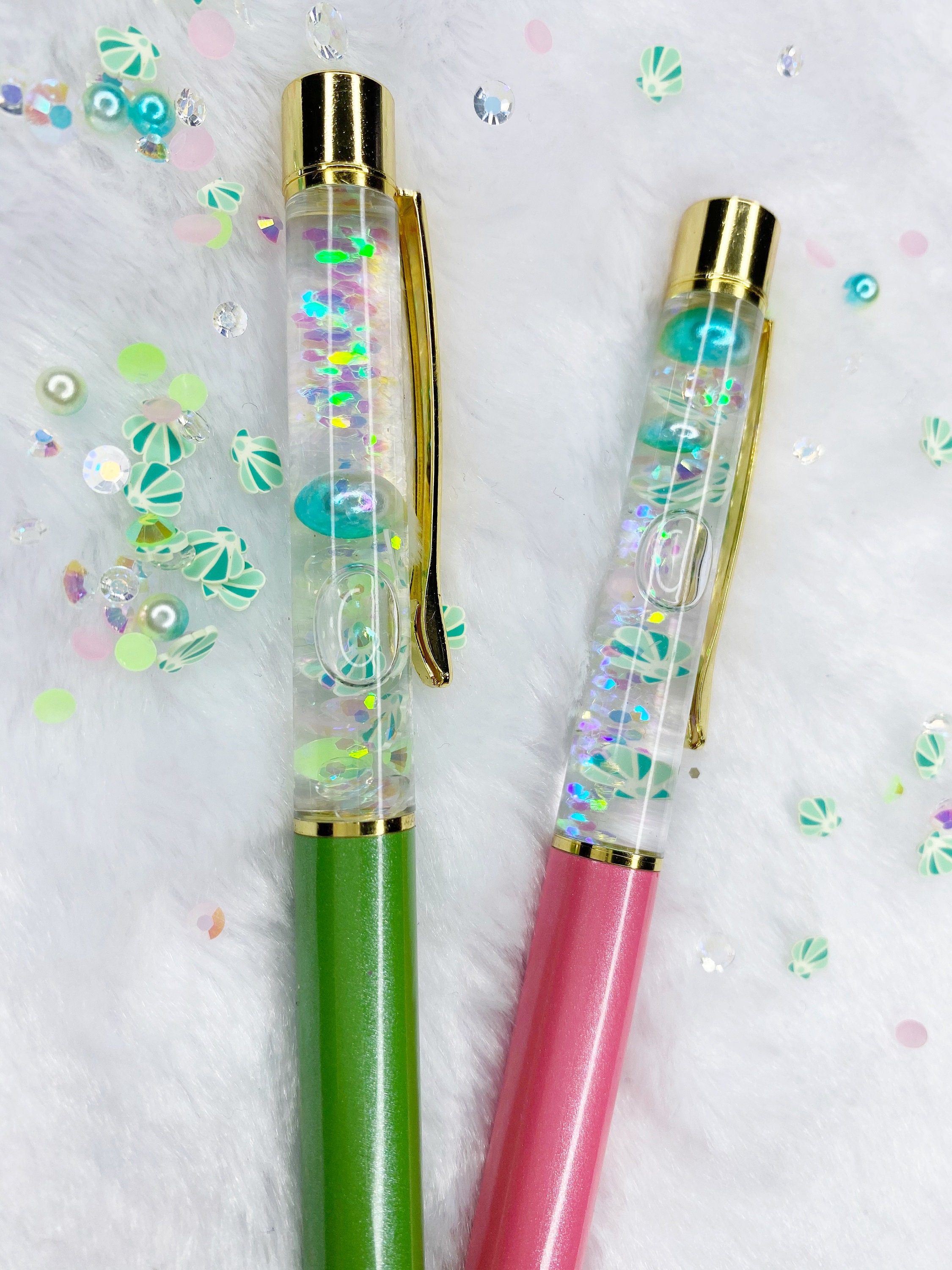 Floating Glitter Pens Glitter Pens Mermaid Shells Gifts - Etsy