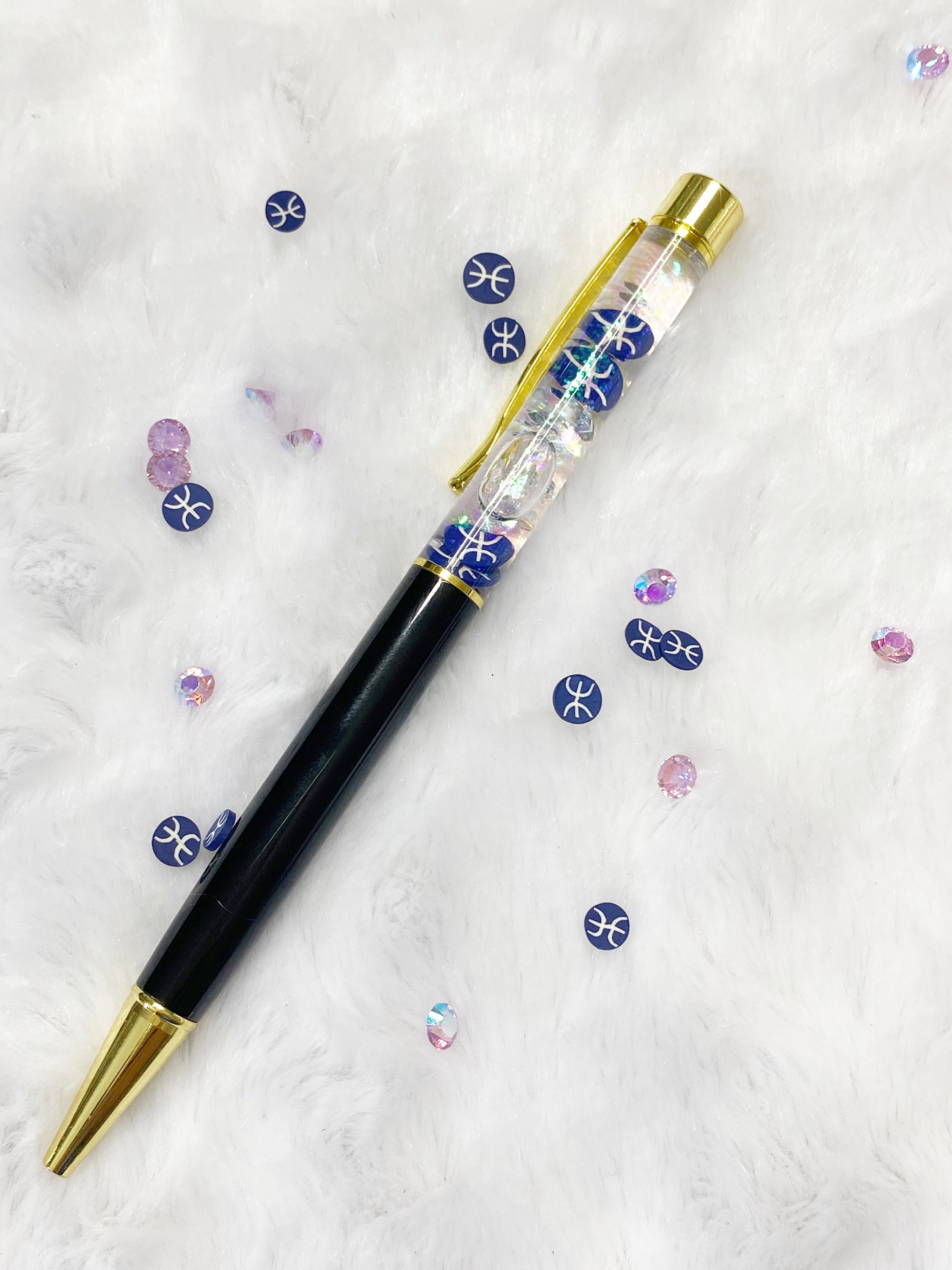 Pisces Zodiac Pen floating glitter pens admin gifts gifts | Etsy