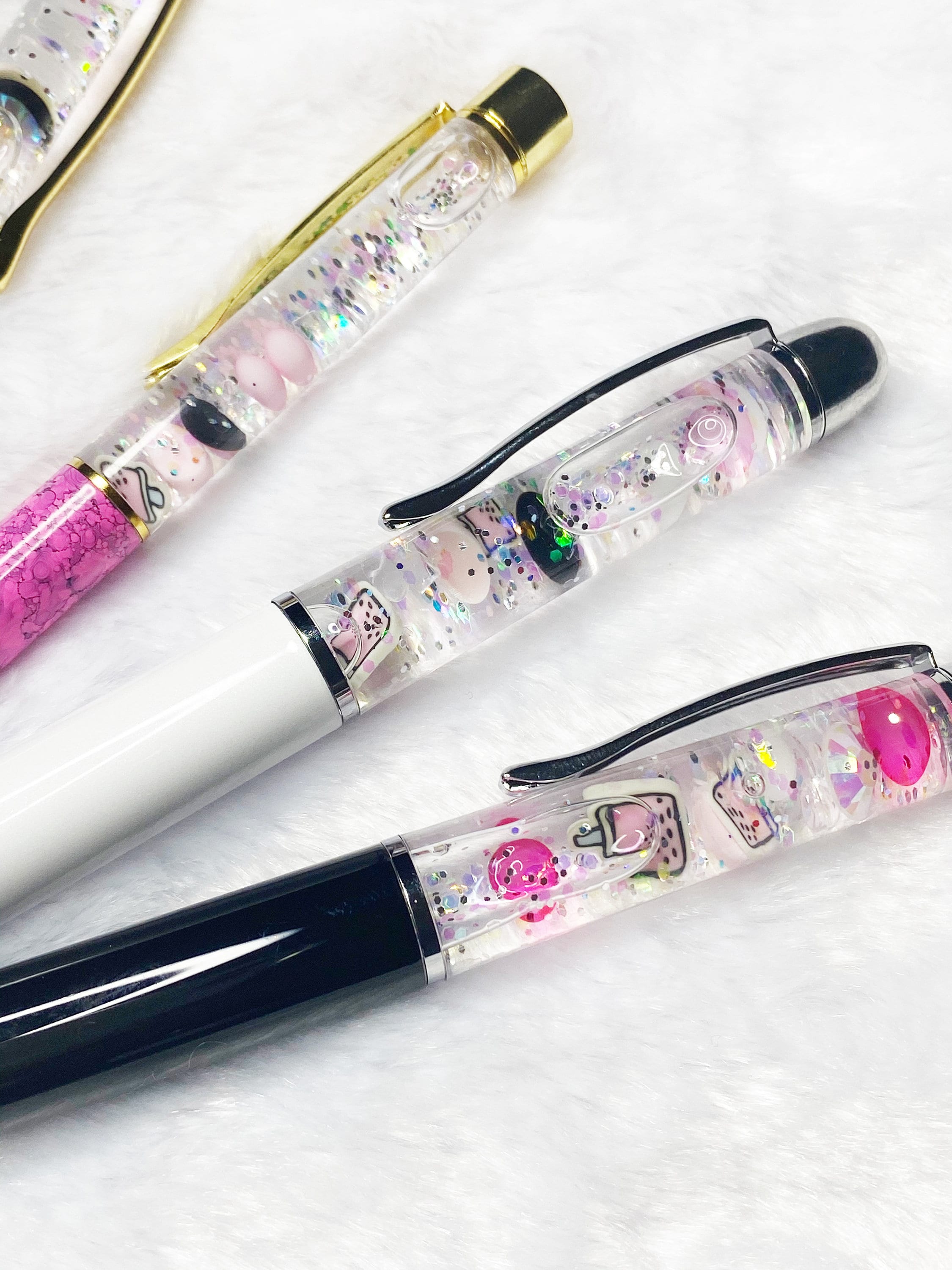 Floating Glitter Pen, Boba Tea Charm, Planner Pen - Etsy