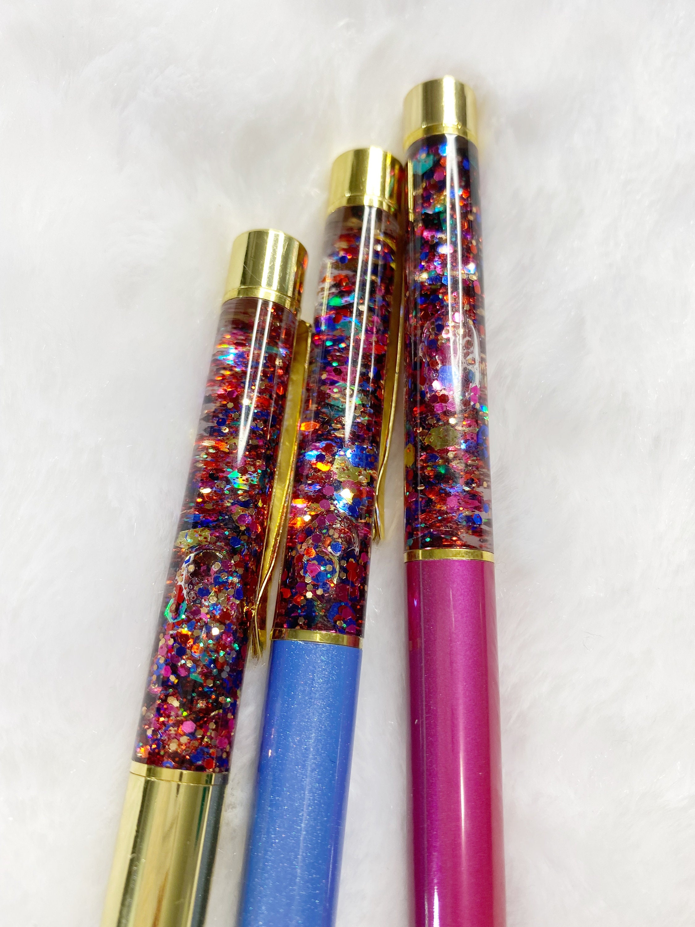 Floating Glitter Pens, Rainbow Set, Smooth Writing Ballpoint - Etsy