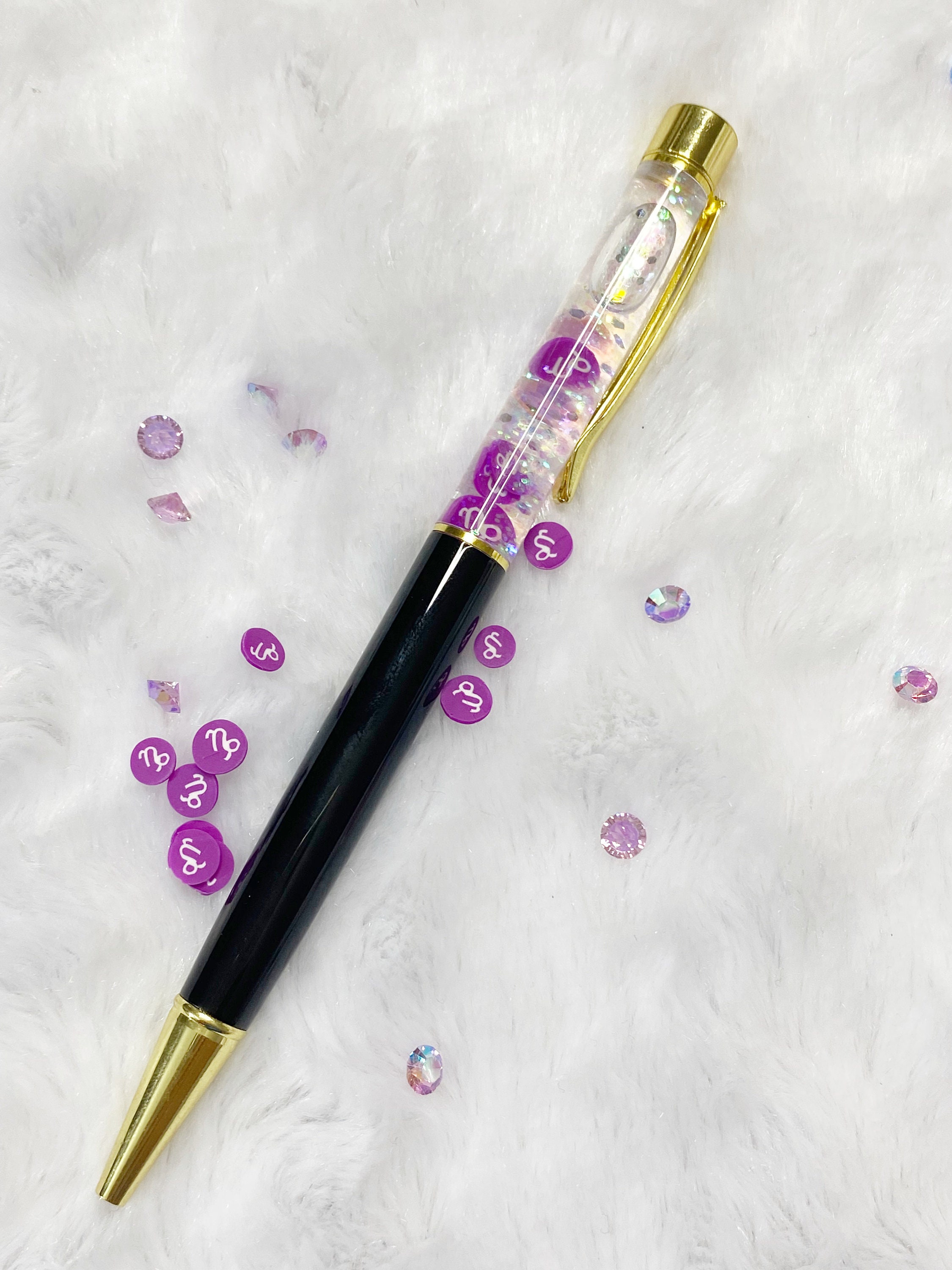 Capricorn Zodiac Pen floating glitter pens admin gifts | Etsy
