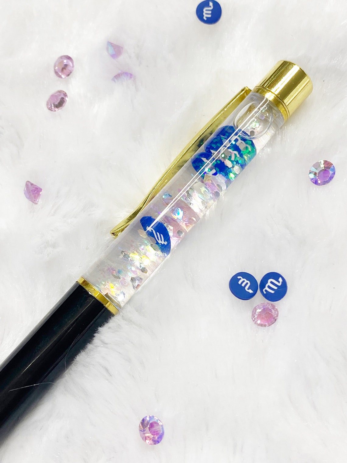 Scorpio Zodiac Pen Floating Glitter Pens Admin Gifts Gifts - Etsy