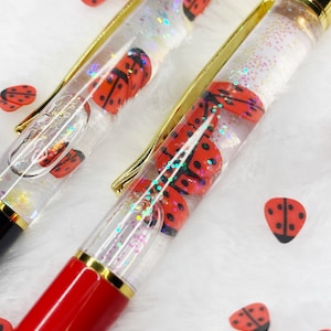 Glitter Pen, Ladybug Pen, Floating Glitter Pens, Pretty Pens, Gifts for ...