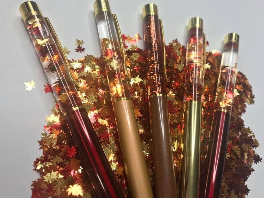 Fall Leaves Floating Glitter Pens, Glitter Pens, Gifts for Her ...