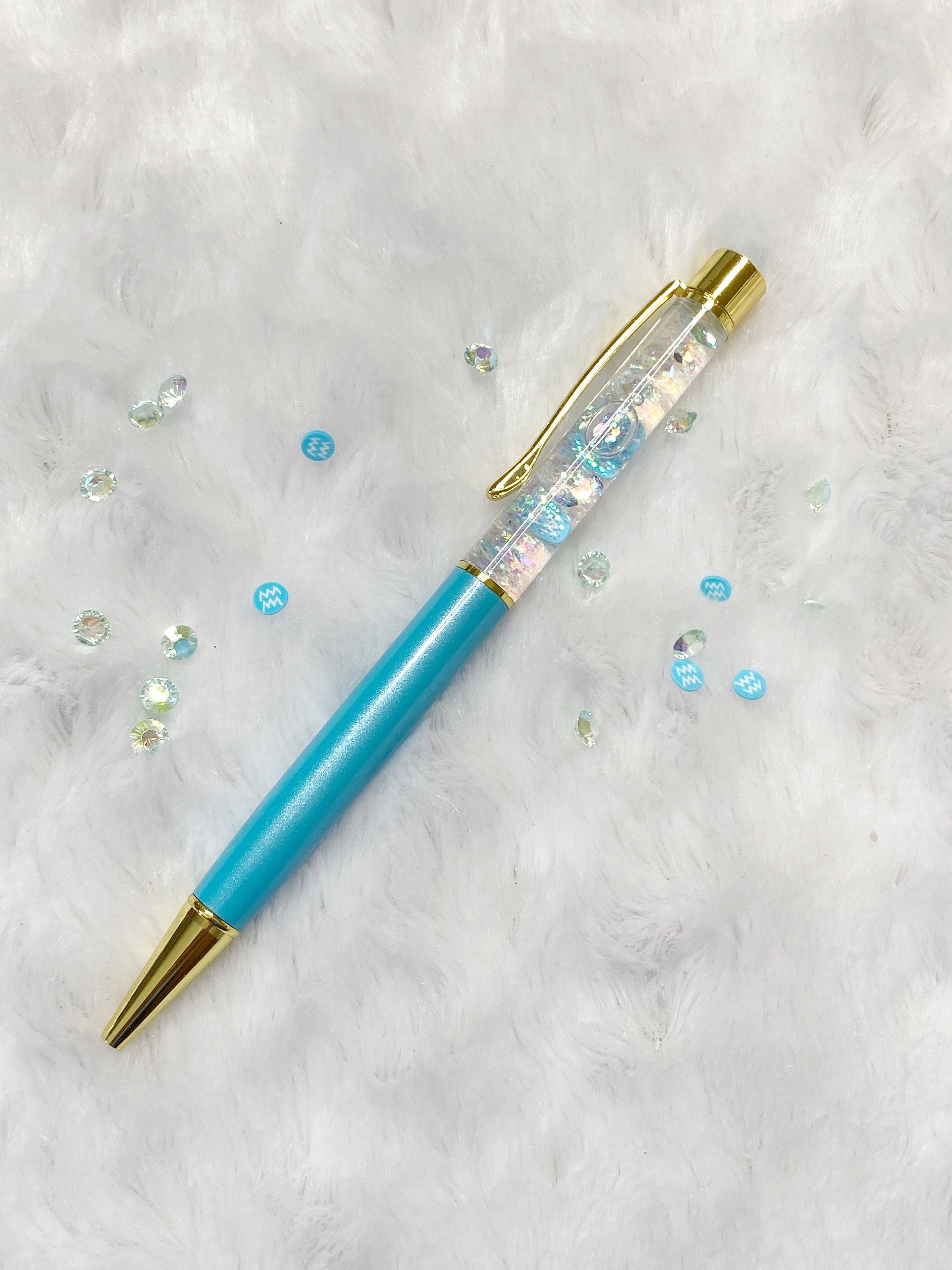 Aquarius Zodiac Pen, Floating Glitter Pens, Admin Gifts, Gifts for Her ...