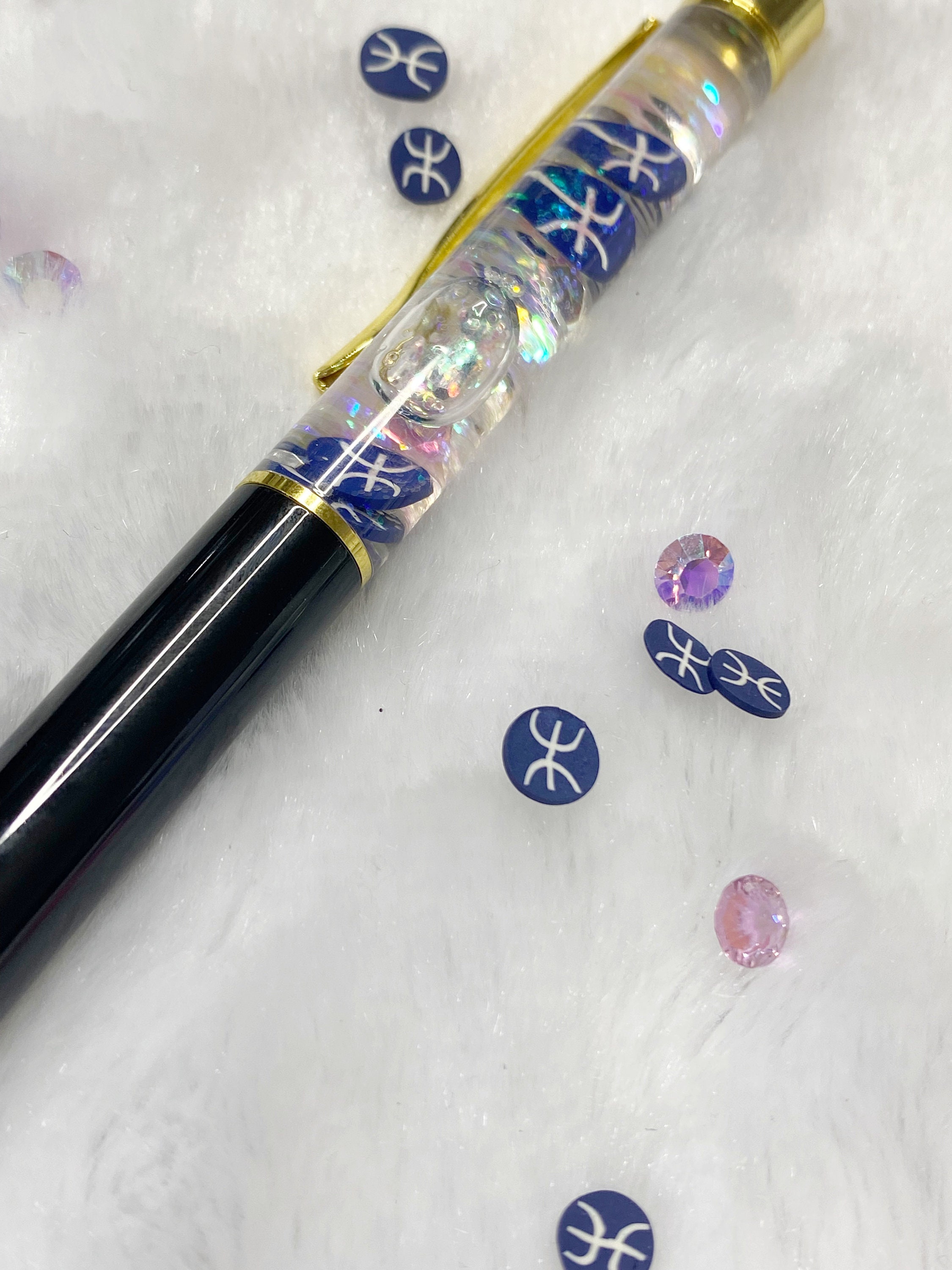 Pisces Zodiac Pen floating glitter pens admin gifts gifts | Etsy