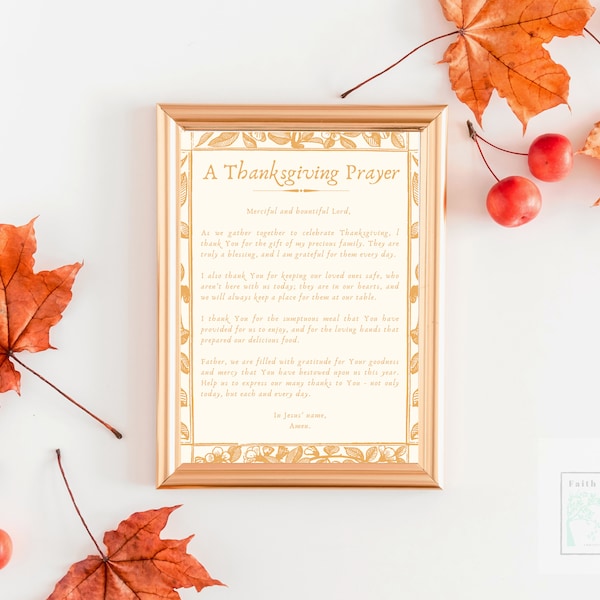Thanksgiving Prayer - Etsy