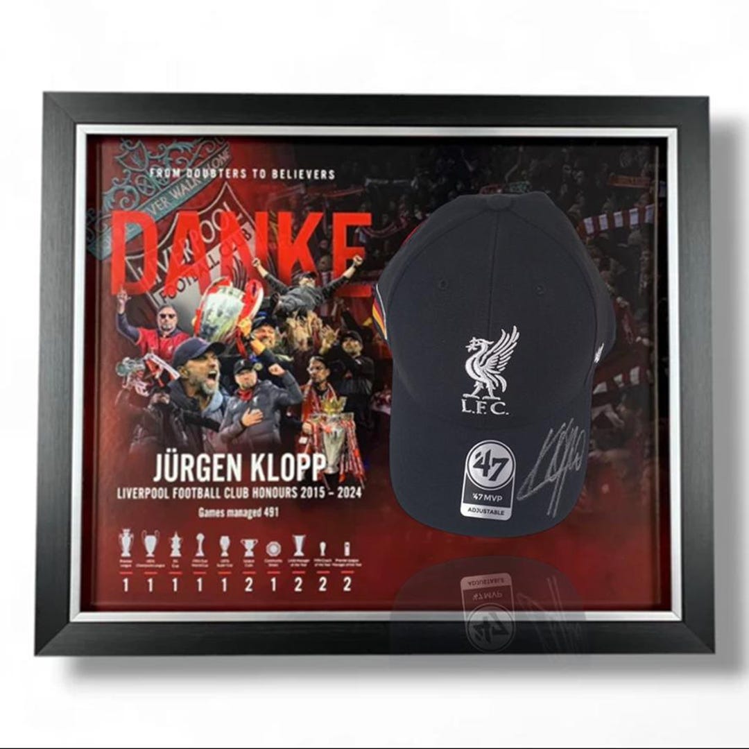 Jurgen Klopp Hand Signed '47' German Flag Cap in Deluxe Classic Dome ...