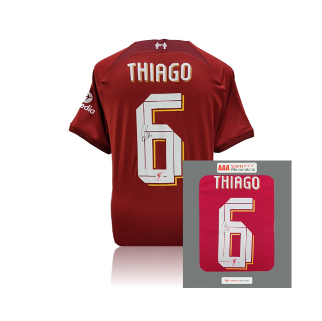 Thiago Alcantara Hand Signed Liverpool 2022-23 Home Shirt With Fan ...