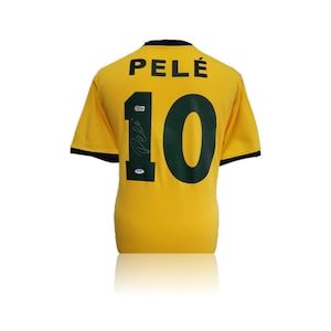 Pele Hand Signed Brazil Shirt in Deluxe Montage Classic Frame With PSA ...