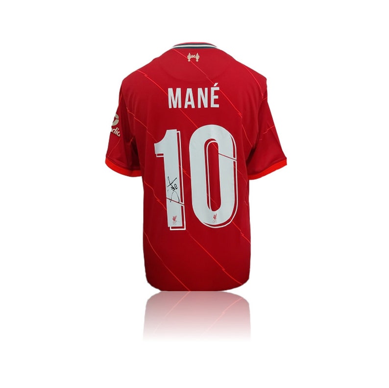 Sadio Mane Hand Signed Liverpool 2021-22 Home Shirt With Fan Style ...