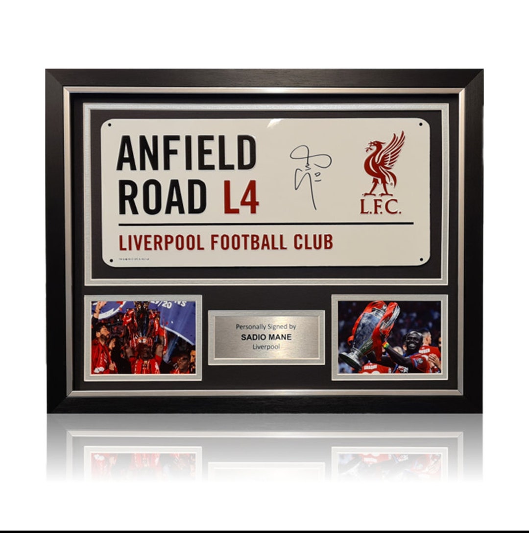 Sadio Mane Hand Signed Anfield Road Sign in Deluxe Classic Frame - Etsy
