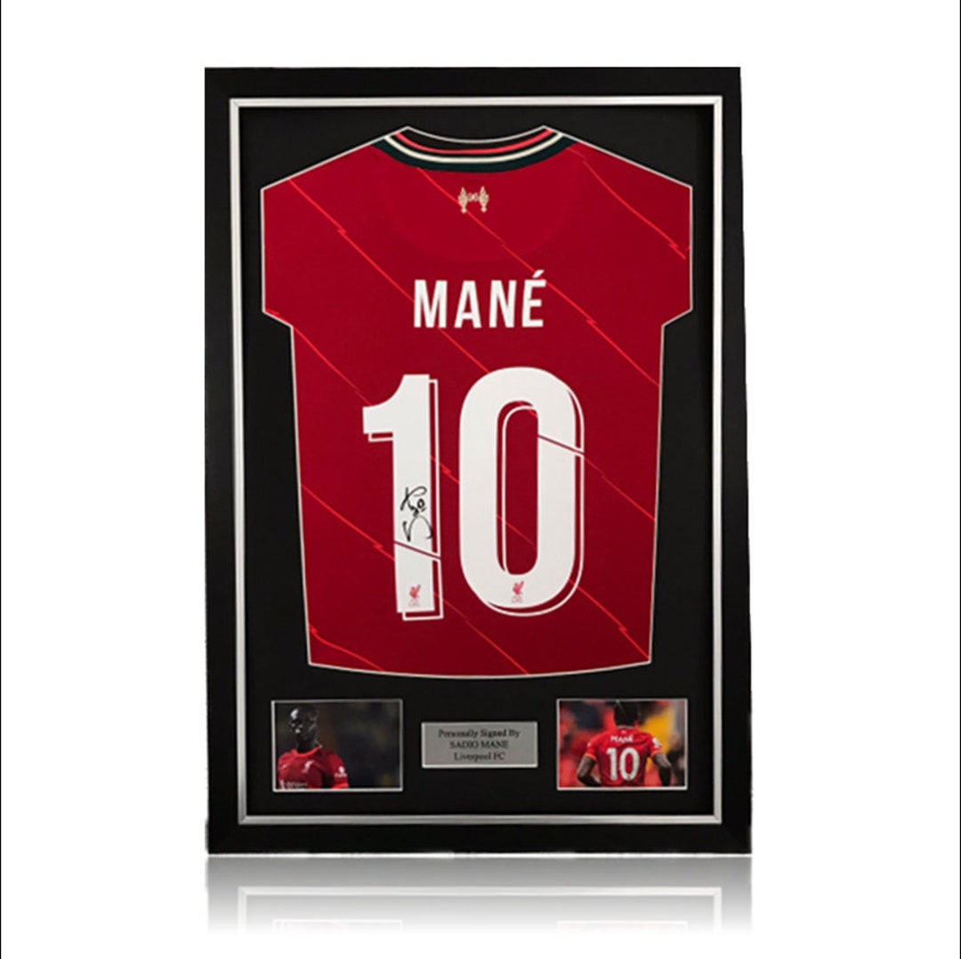 Sadio Mane Hand Signed Liverpool 2021-22 Home Shirt With Fan Style ...