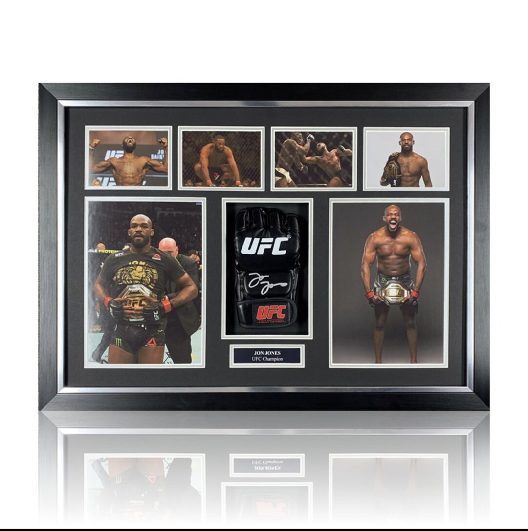 Jon BONES Jones Hand Signed MMA Glove With JSA Cert AR41770 in Deluxe ...