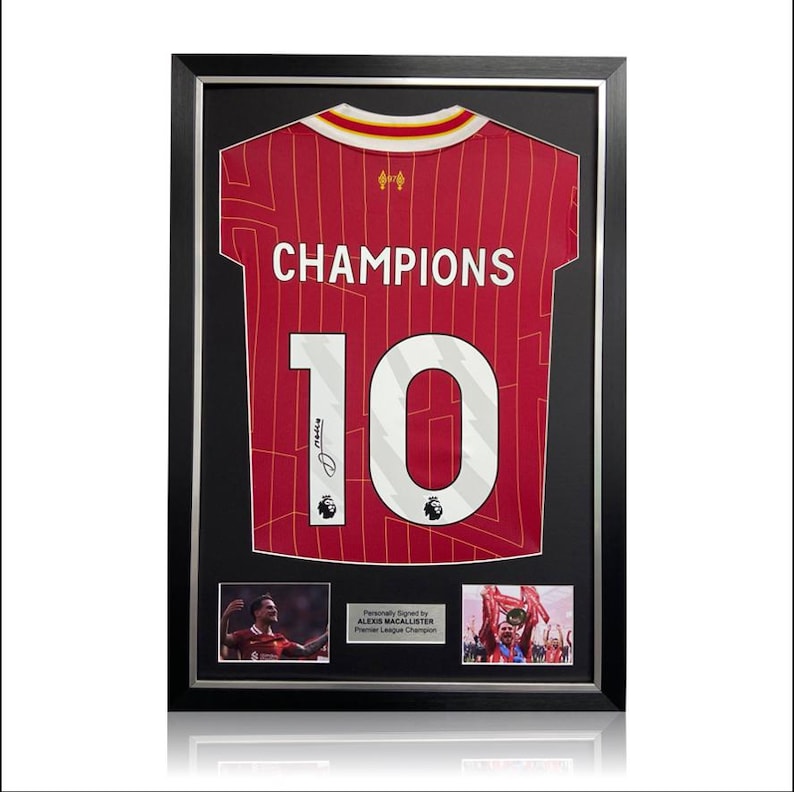 Alexis Macallister Hand Signed Liverpool 2024-25 'CHAMPIONS' Home Shirt ...