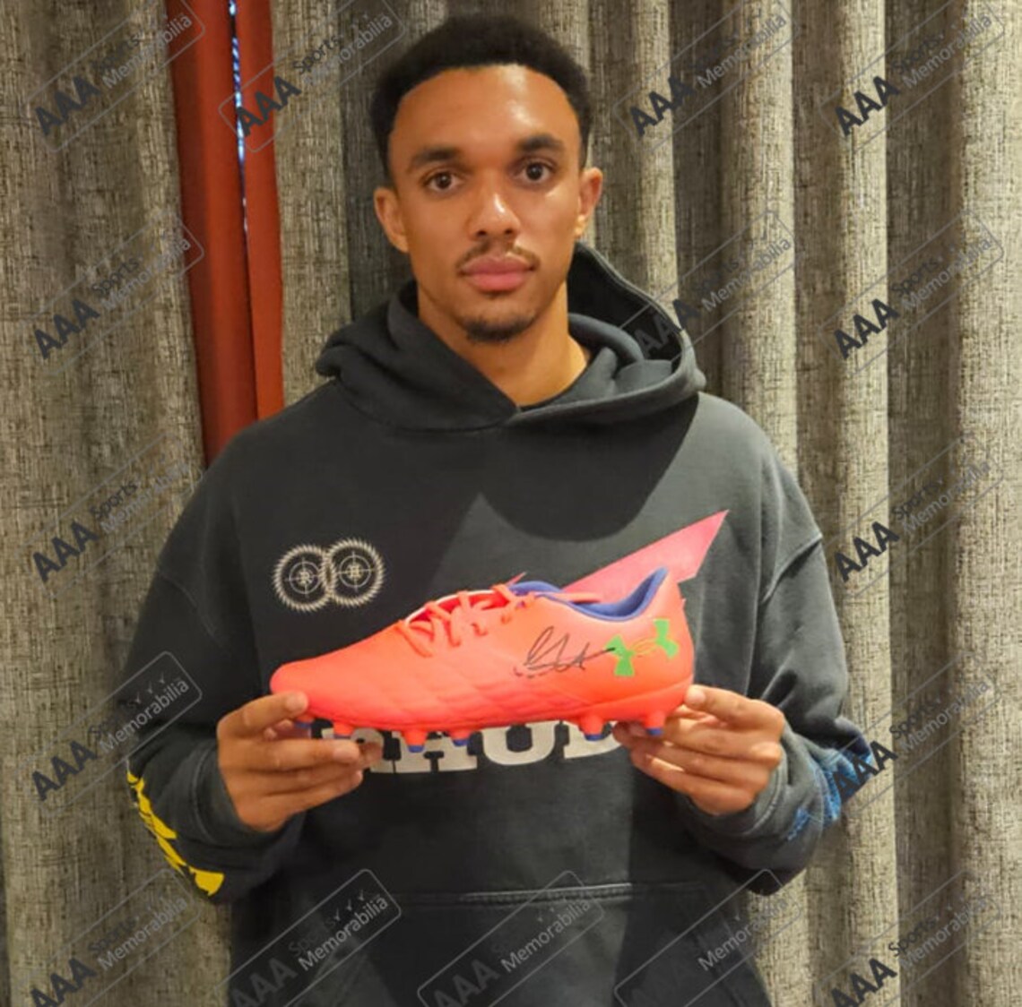 Trent Alexander Arnold Hand Signed PINK Football Boot in Deluxe Classic ...
