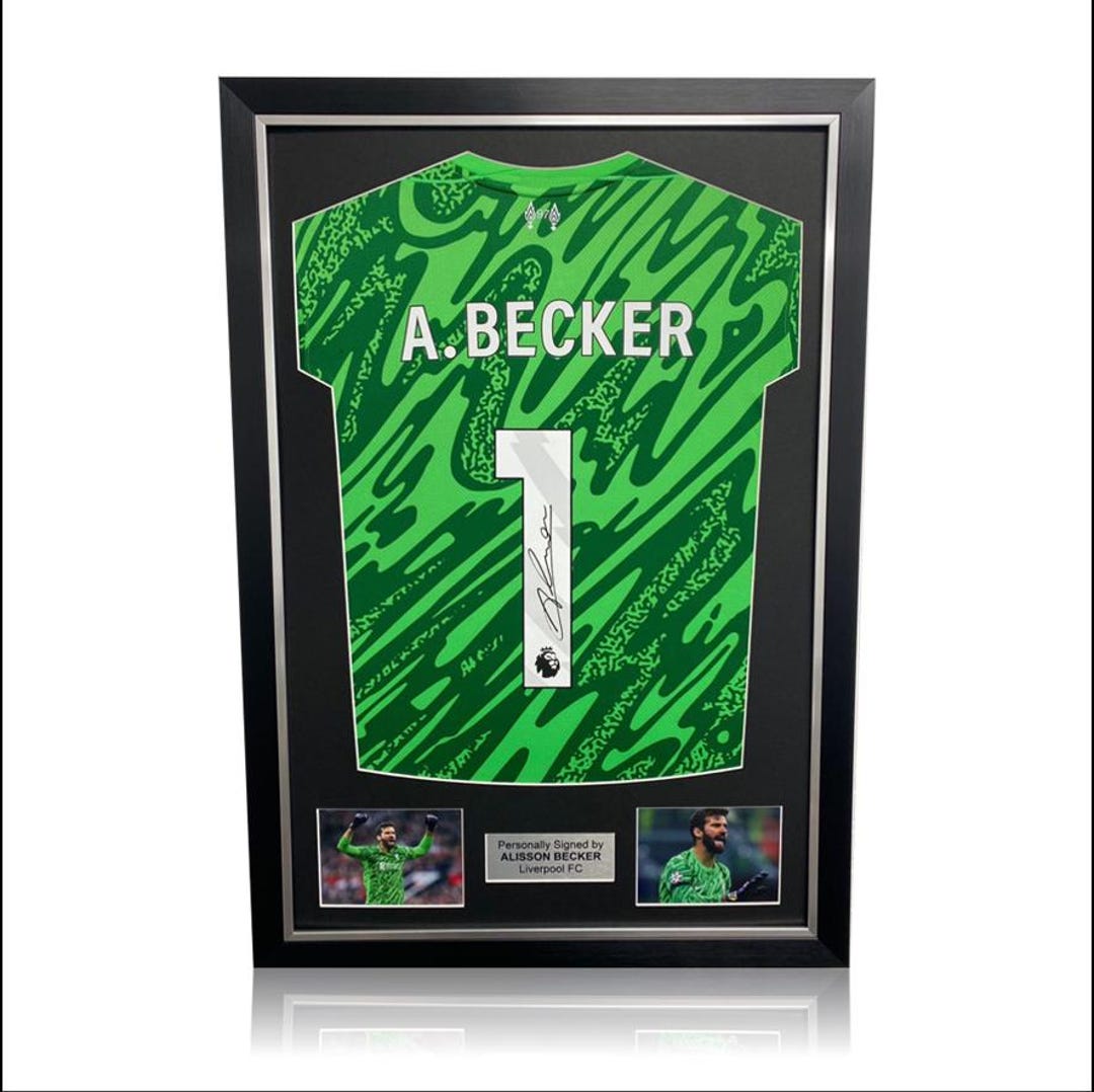 Alisson Becker Hand Signed Liverpool 2024-25 Green Goalkeepers Shirt in ...