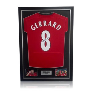 Steven Gerrard Hand Signed Liverpool 2005 ISTANBUL #8 Shirt in Deluxe ...