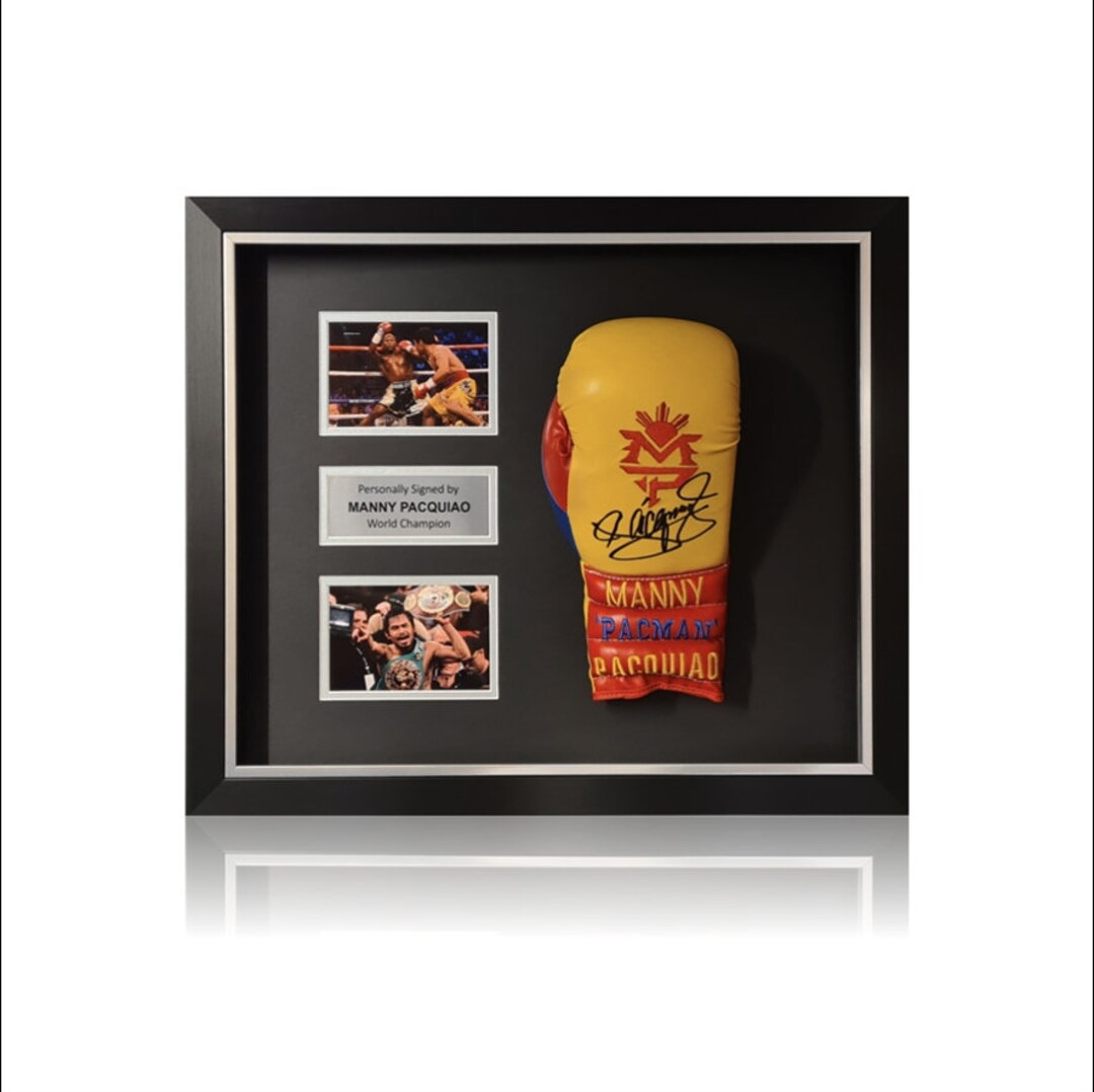 Manny Pacquiao Hand Signed trademark Boxing Glove in Deluxe Acrylic ...