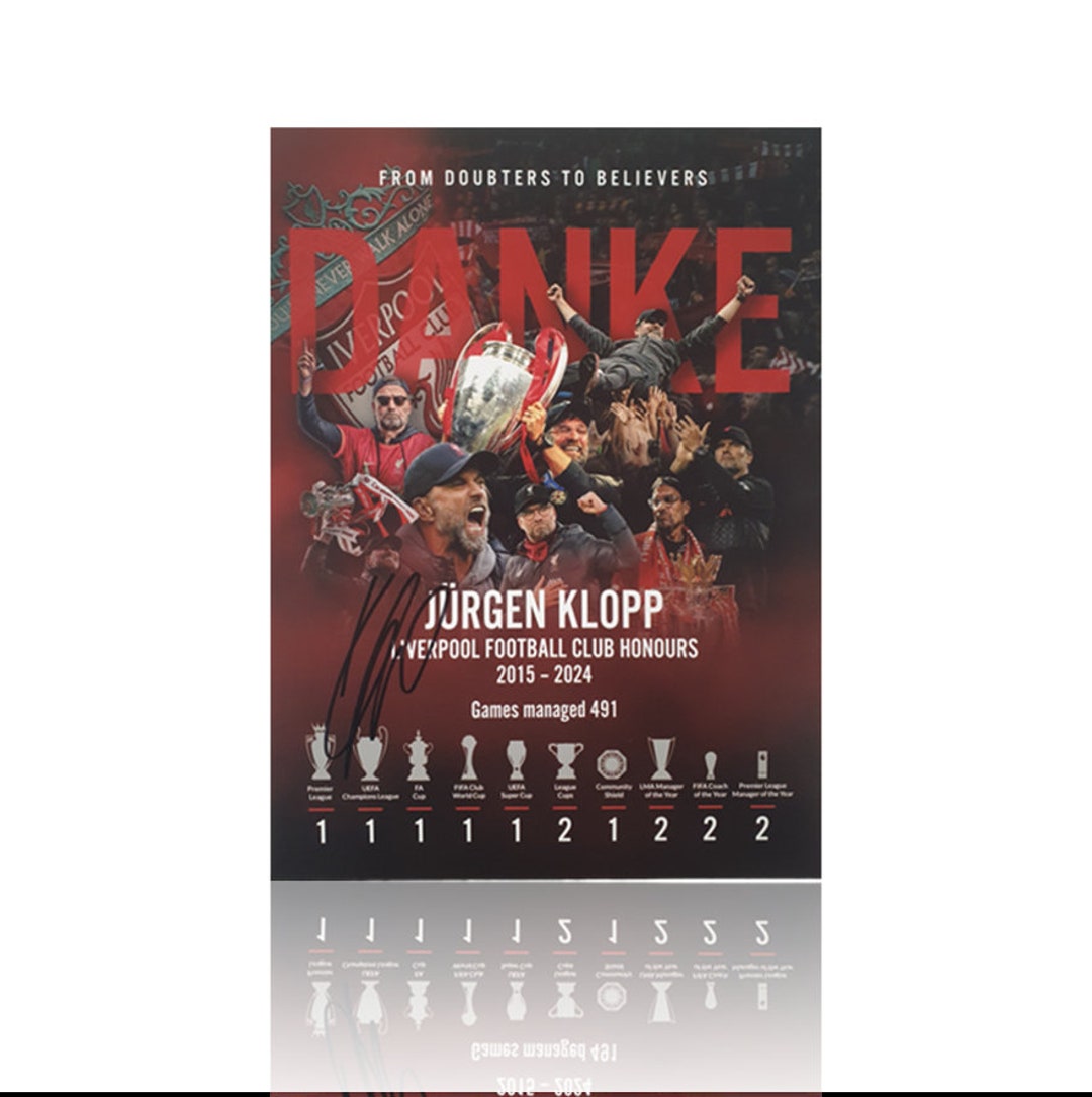 Jurgen Klopp Hand Signed 12" X 16" DANKE Montage - Etsy UK