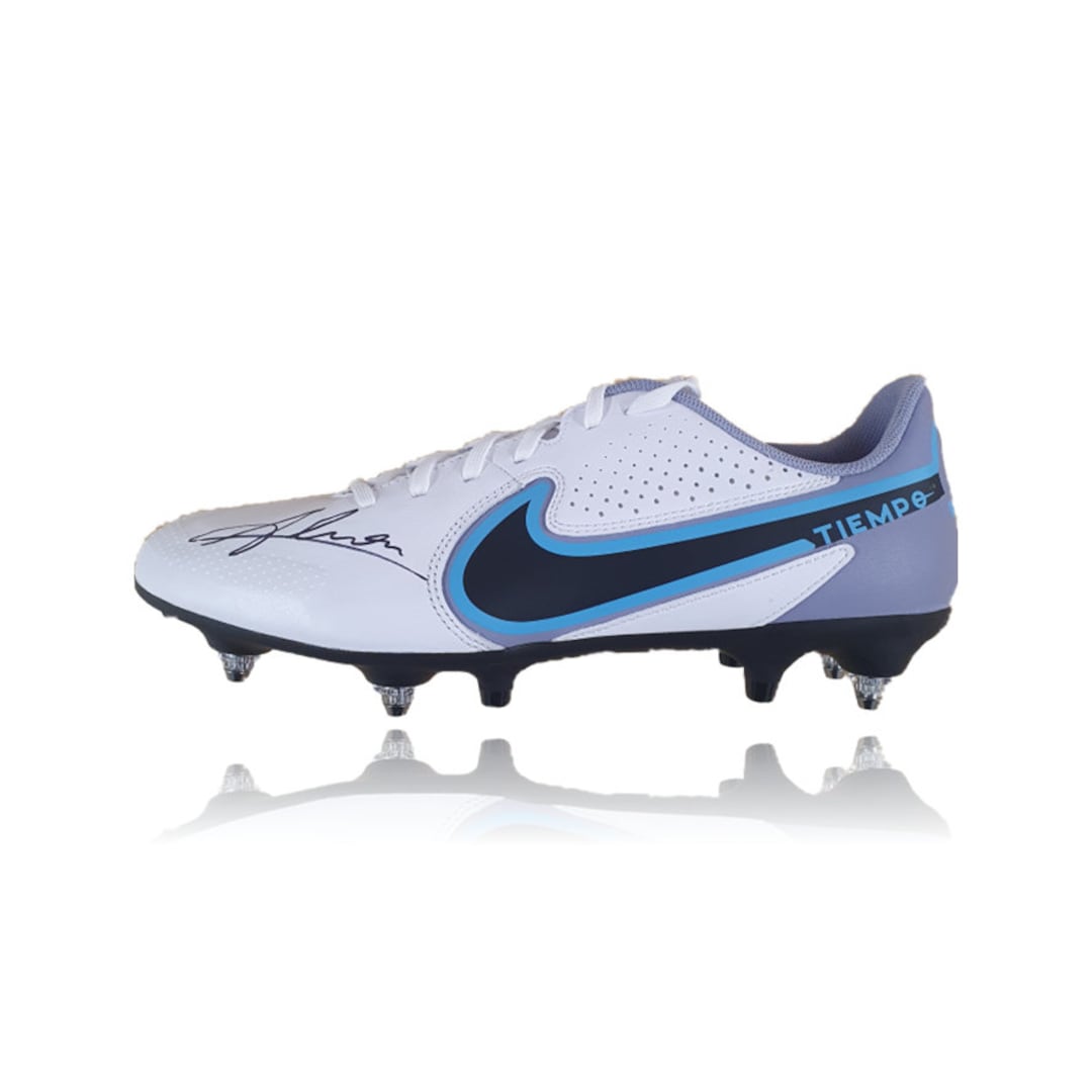 Alisson Becker Hand Signed White/blue Nike TIEMPO Football Boot - Etsy