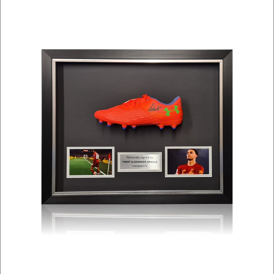 Trent Alexander Arnold Hand Signed PINK Football Boot in Deluxe Classic ...