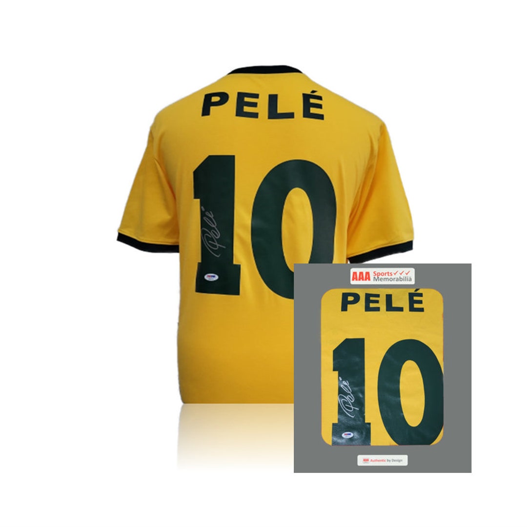 Pele Hand Signed Brazil Shirt in AAA Gift Box With PSA/DNA Certificate ...