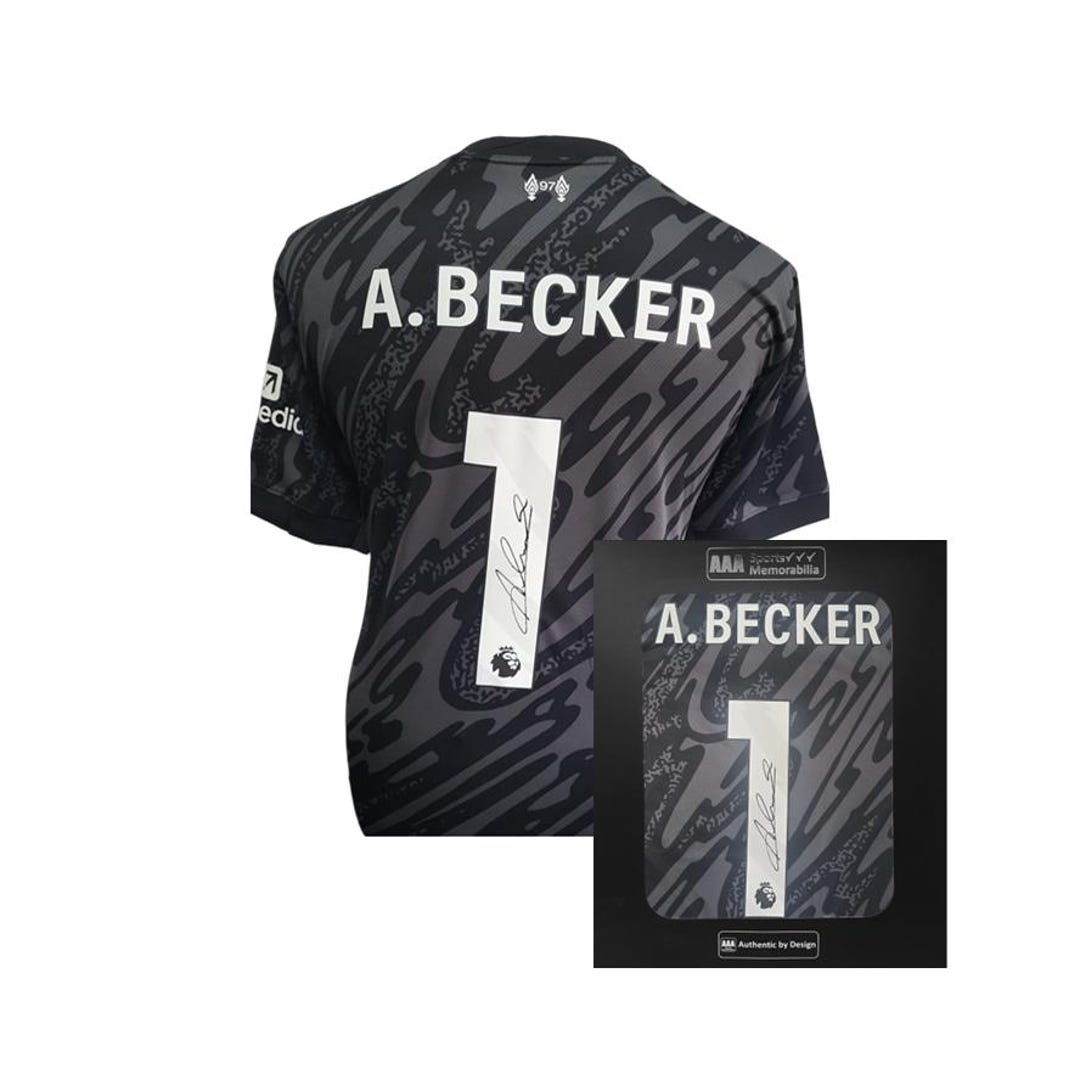 Alisson Becker Hand Signed Liverpool 2024-25 Black Goalkeepers Shirt in ...