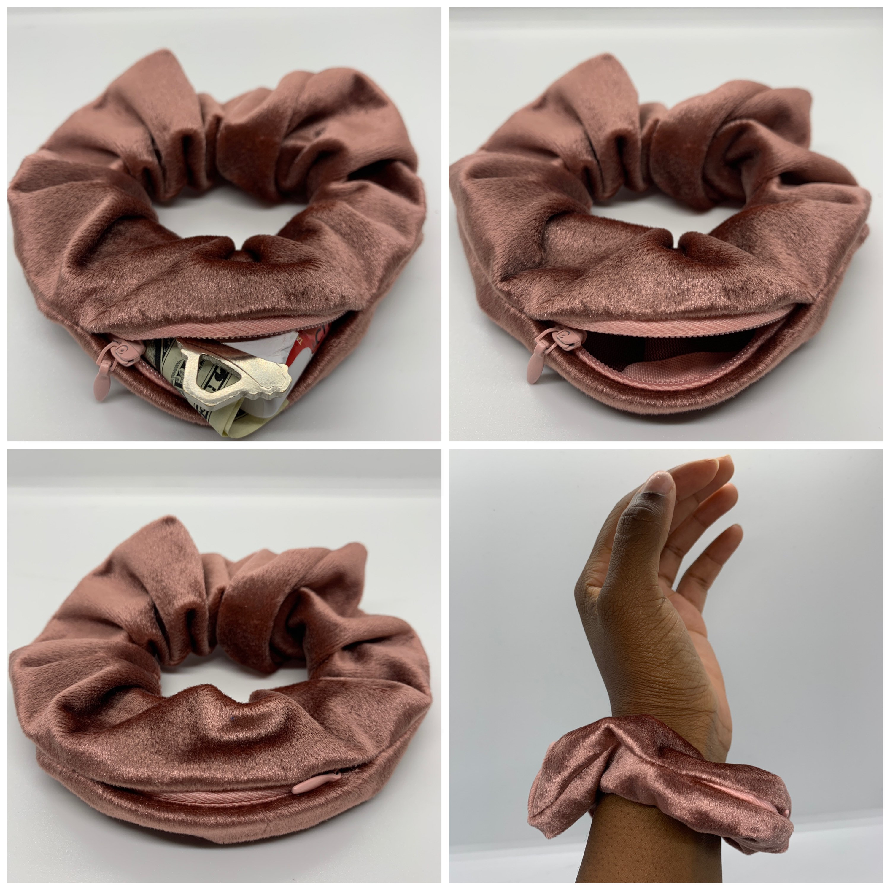 Zipper Pouch Scrunchie Bracelet Scrunchie Purse Mini Bag | Etsy