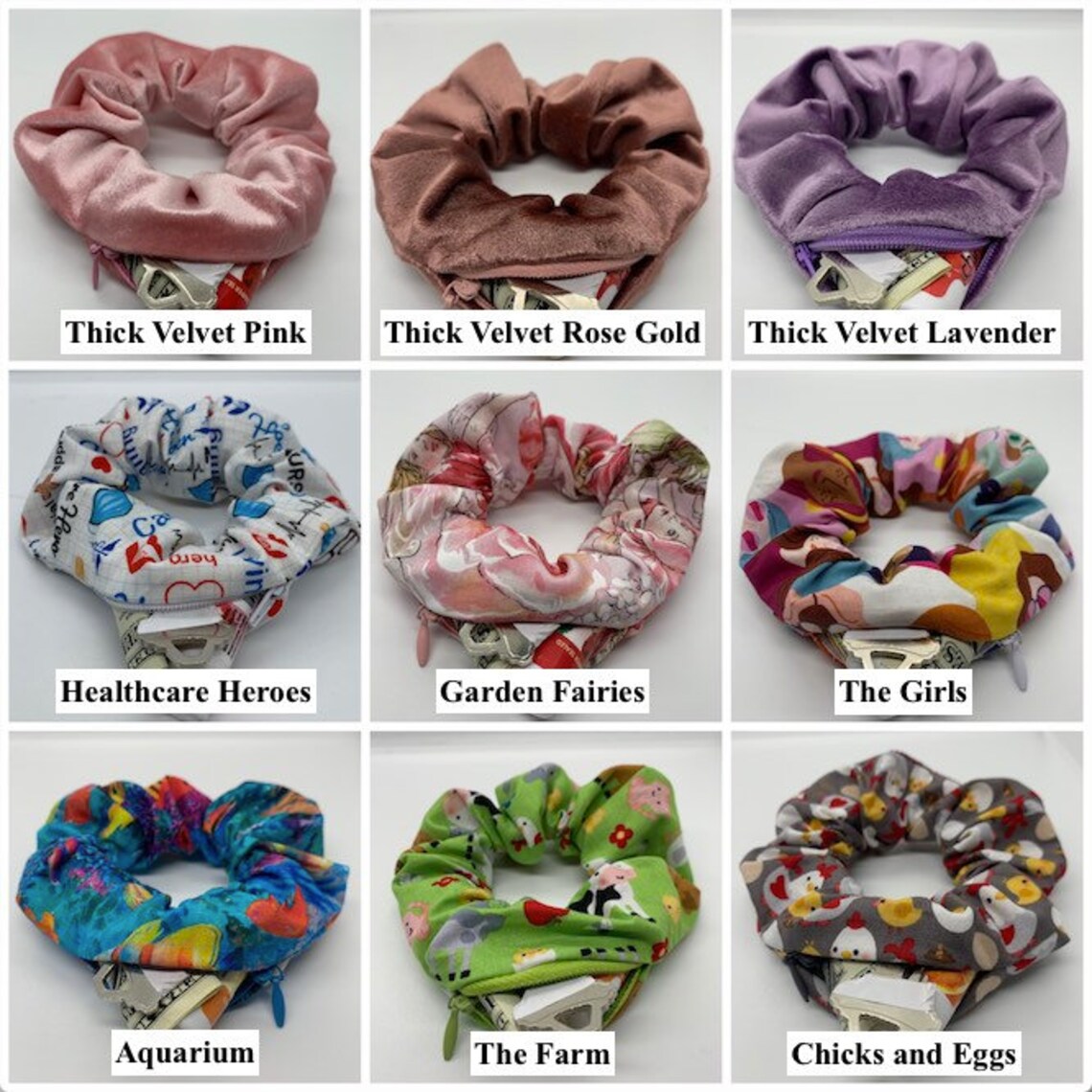 Zipper Pouch Scrunchie Bracelet Scrunchie Purse Mini Bag | Etsy