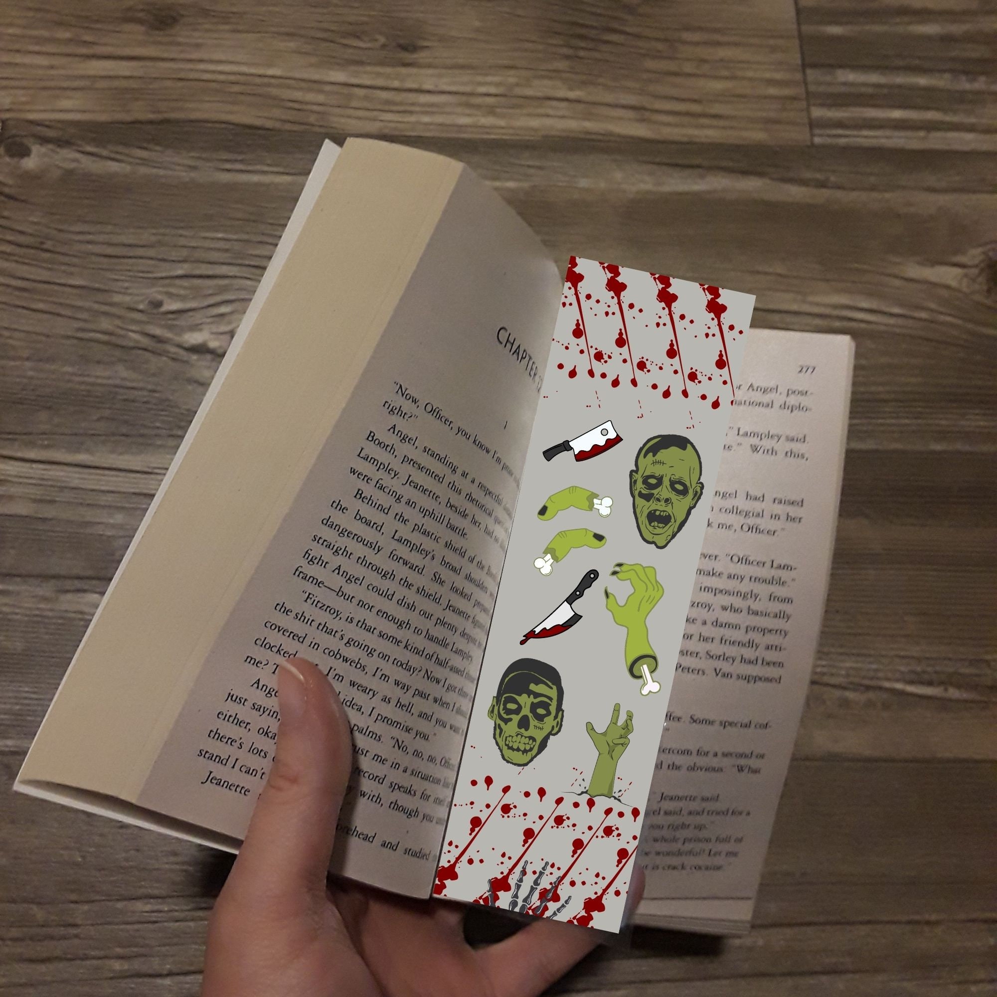 Zombie Bookmark Laminated Bookmark 2x7 - Etsy