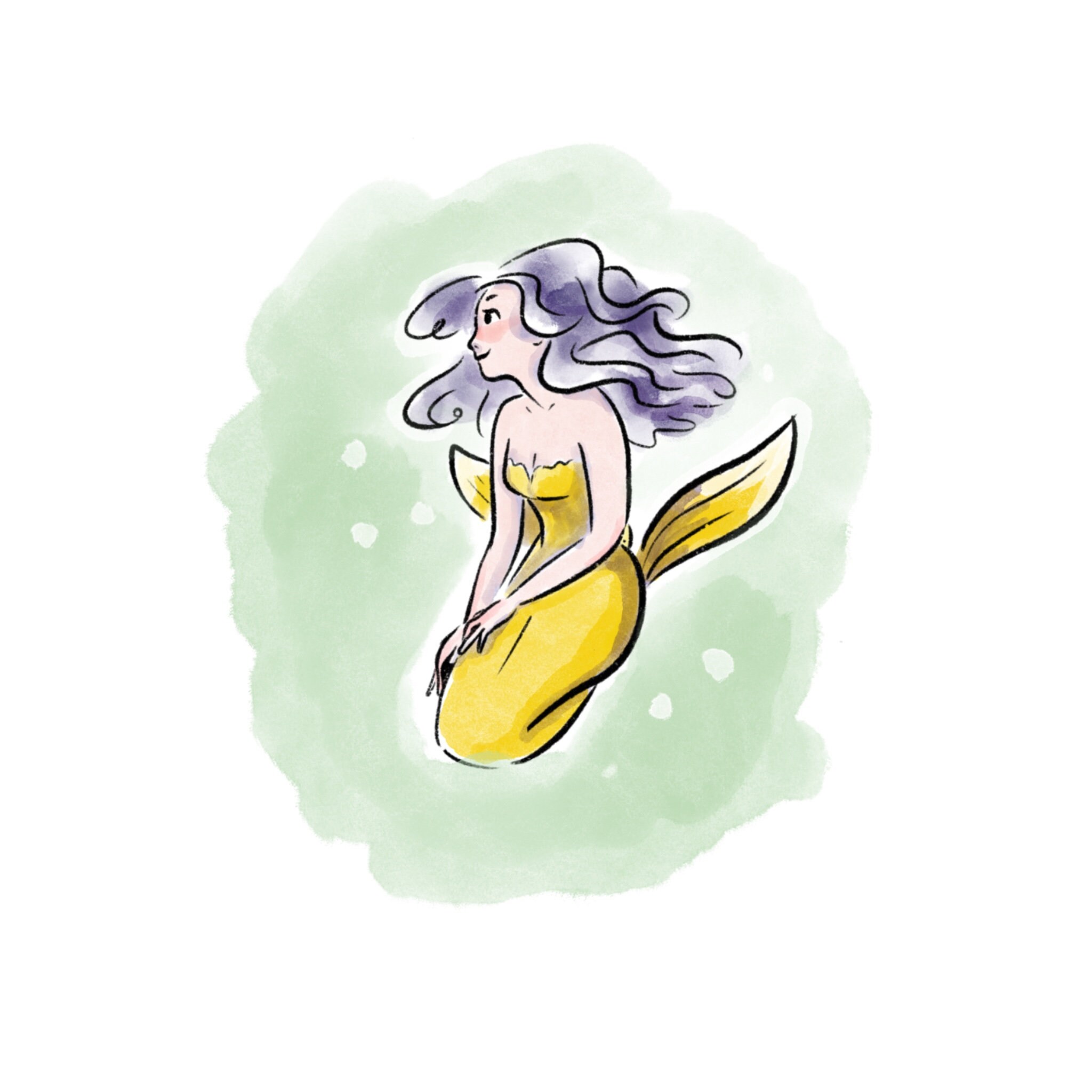 Little Mermaids Illustrated Poster Print of Nine Digital - Etsy
