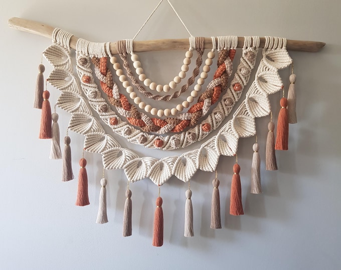 Tapiz de pared de macramé - Etsy España
