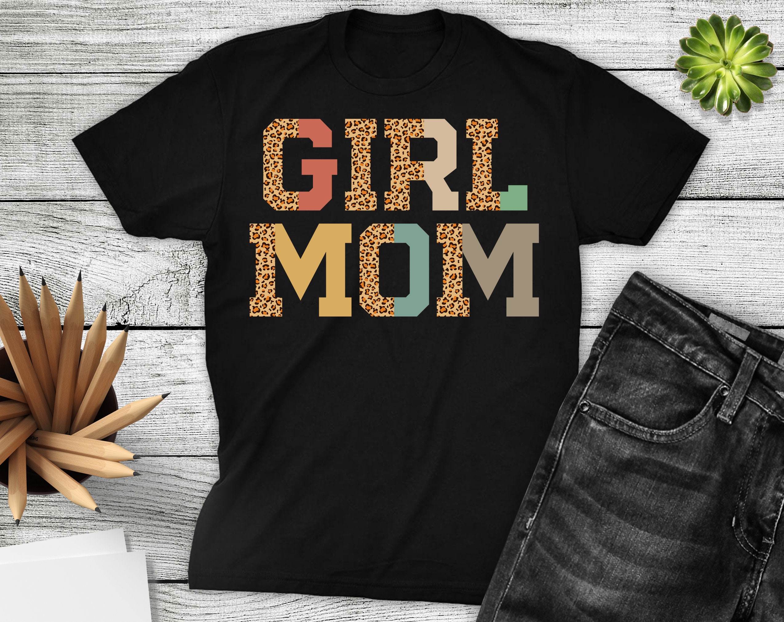 Girl Mom Shirt Leopard Girl Mama Shirt T Mothers Day Etsy