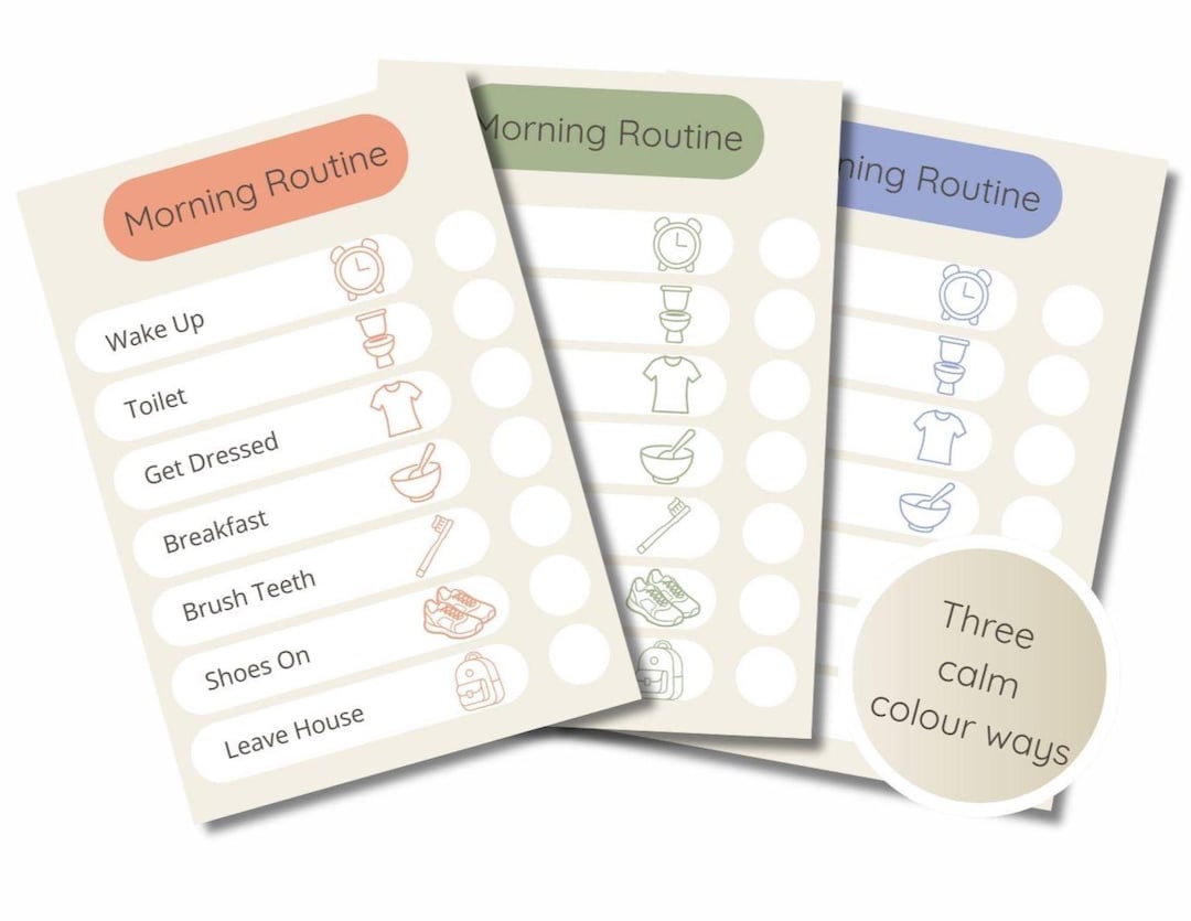 Visual Daily Routine Charts for Neurodivergent Kids | ADHD & Autism ...