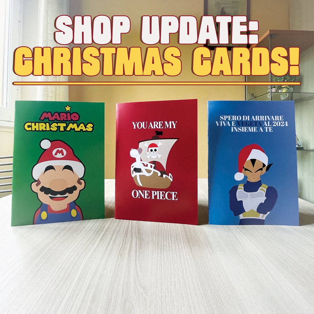 Super Mario One Piece Vegeta christmas Greeting Cards: - Etsy