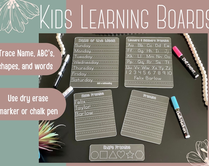 Acrylic Cursive Alphabet Letter Trace Board, Reusable Script Letter Dry ...