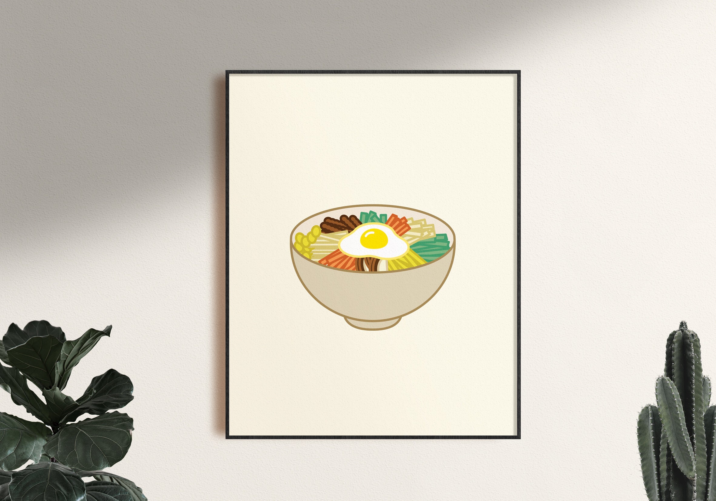 Delicious in Korea Bibimbap Wall Poster_korean Food Poster Wall Art ...