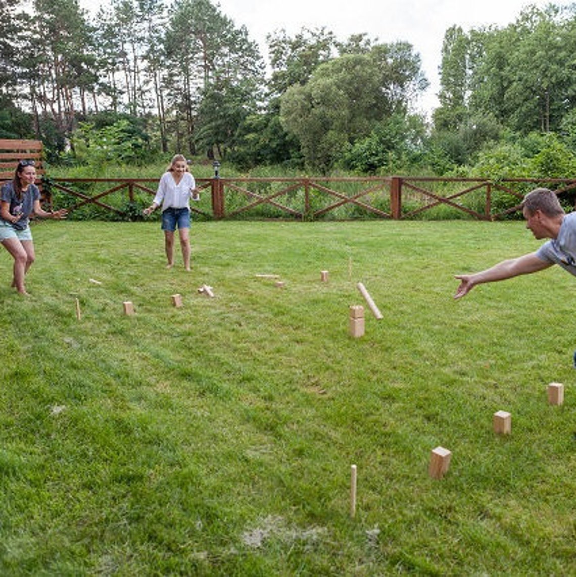 Kubb Viking Chess outdoor premium quality game Swedish wood | Etsy