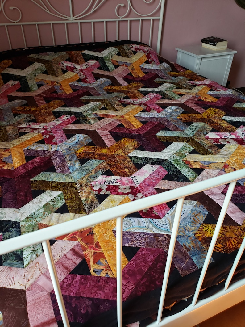 Escher Quilt, Double Quilt Made With Artisanal Patchwork Technique ...