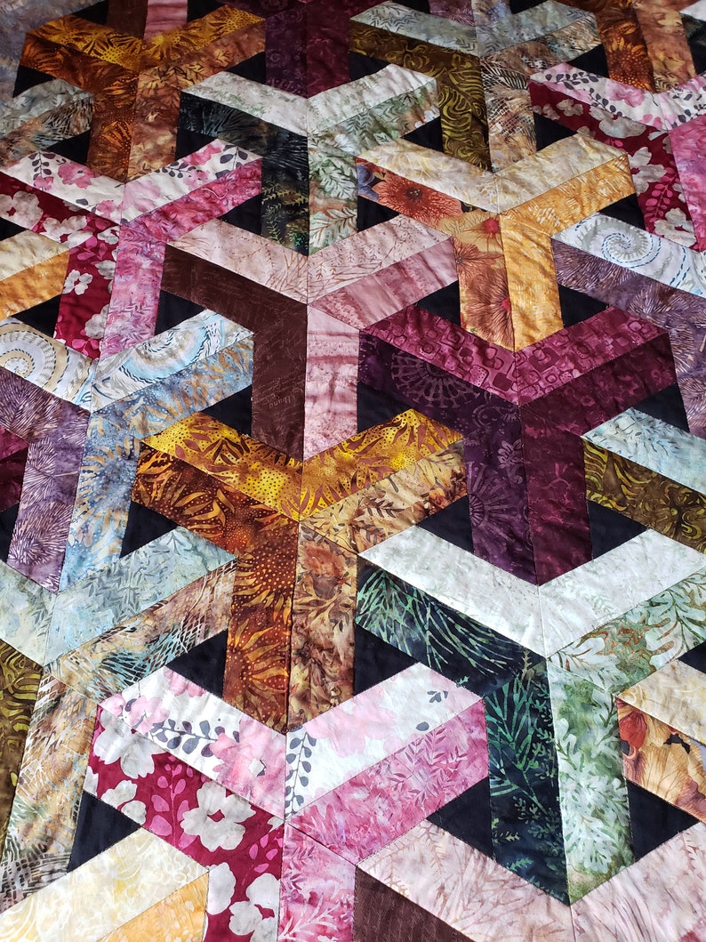 Escher Quilt, Double Quilt Made With Artisanal Patchwork Technique ...