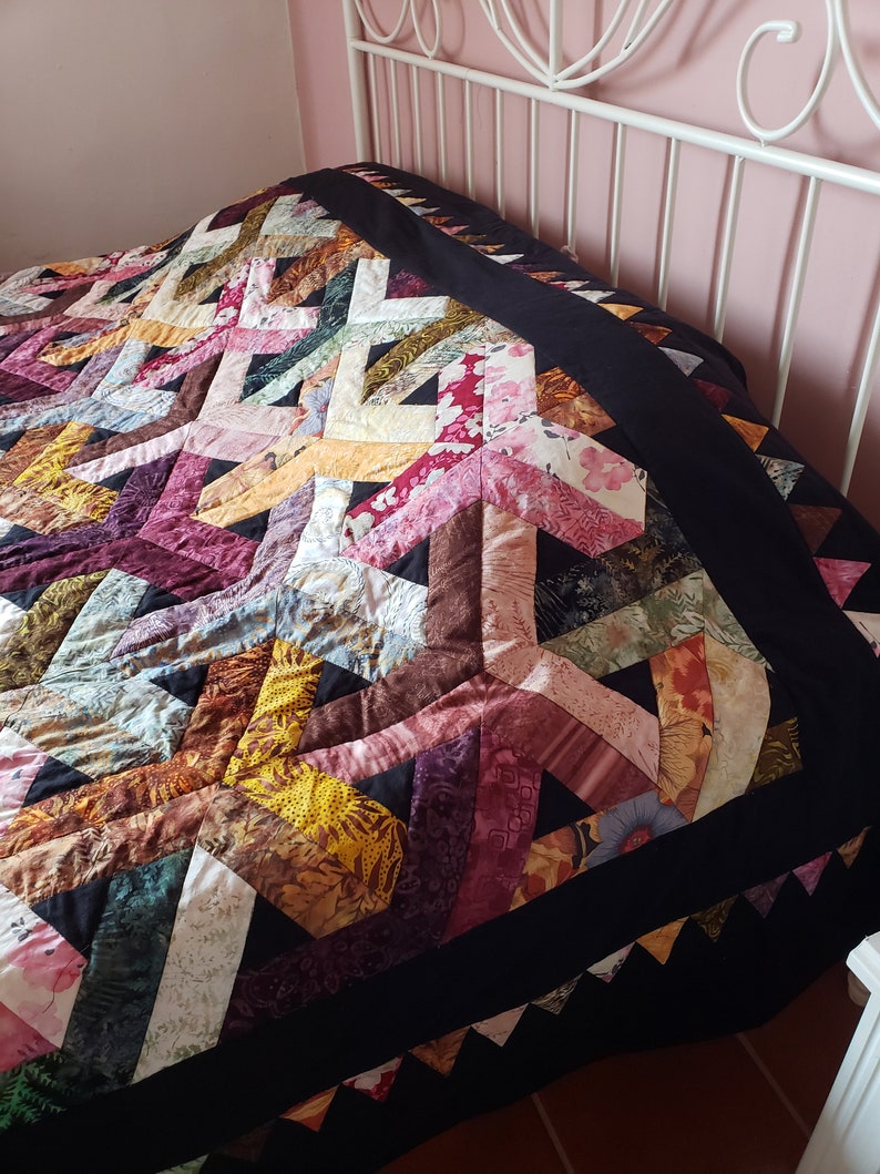 Escher Quilt, Double Quilt Made With Artisanal Patchwork Technique ...