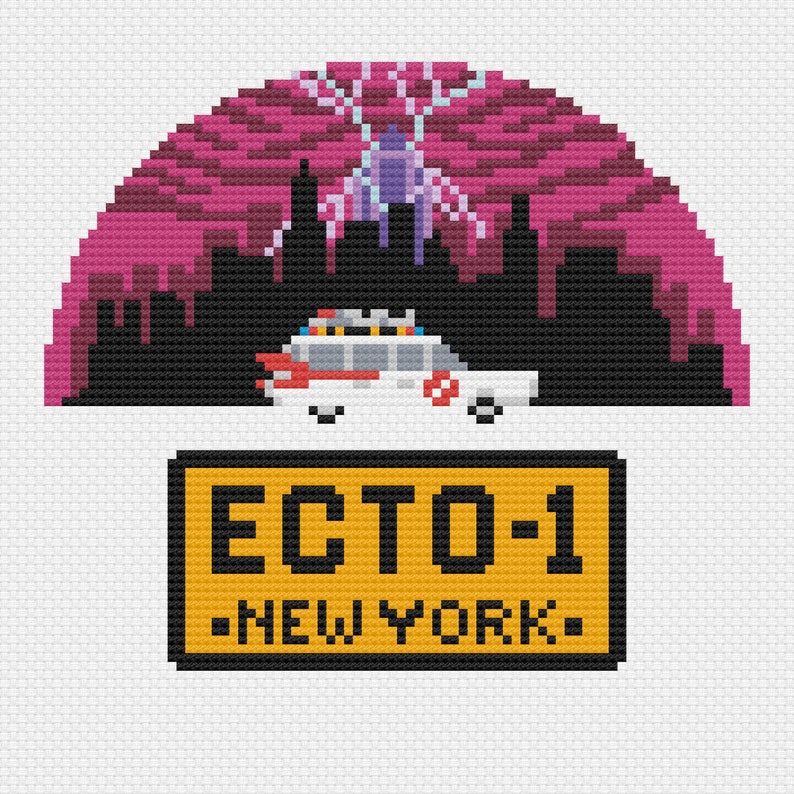Ghostbusters ECTO 1 Counted Cross Stitch Pattern | Etsy