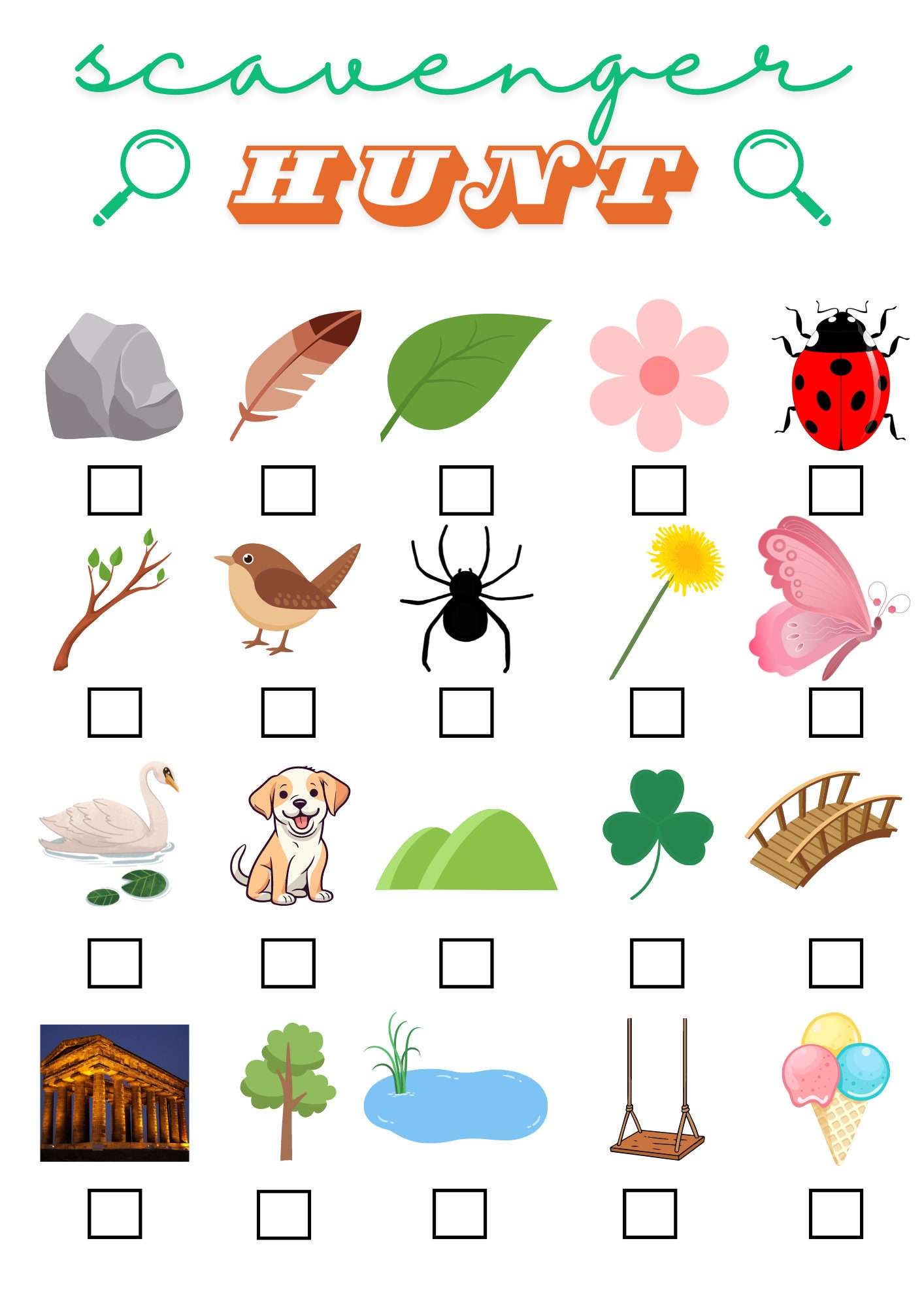 Outdoor Scavenger Hunt - Etsy