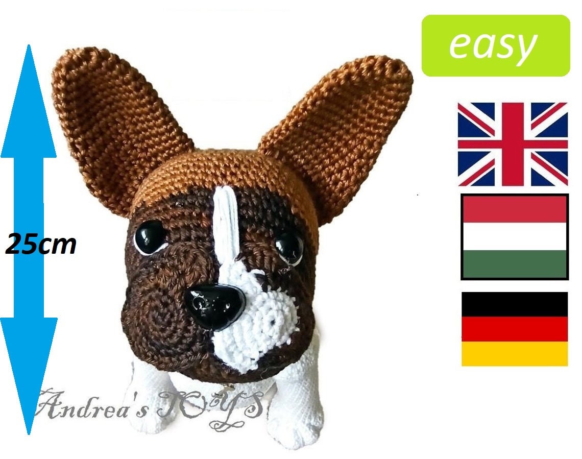 Dió Crochet Pattern French Bulldog Dog Amigurumi Francia - Etsy Canada