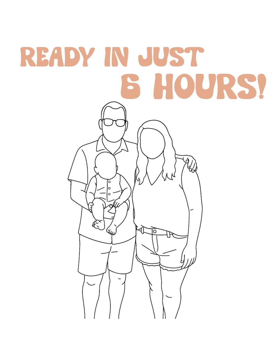 Custom Line Drawing Faceless READY IN 6 HOURS | Minimalist Portrait ...