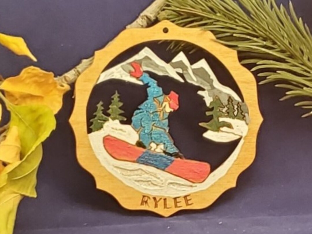 Wooden Christmas Ornament, Tree Ornament, Snowboard Ornament - Etsy