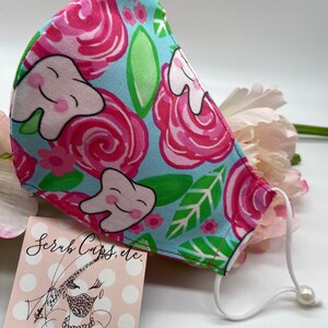 Custom Hand Made Tooth Masks in Cute Dental Prints-cute Office Gift ...